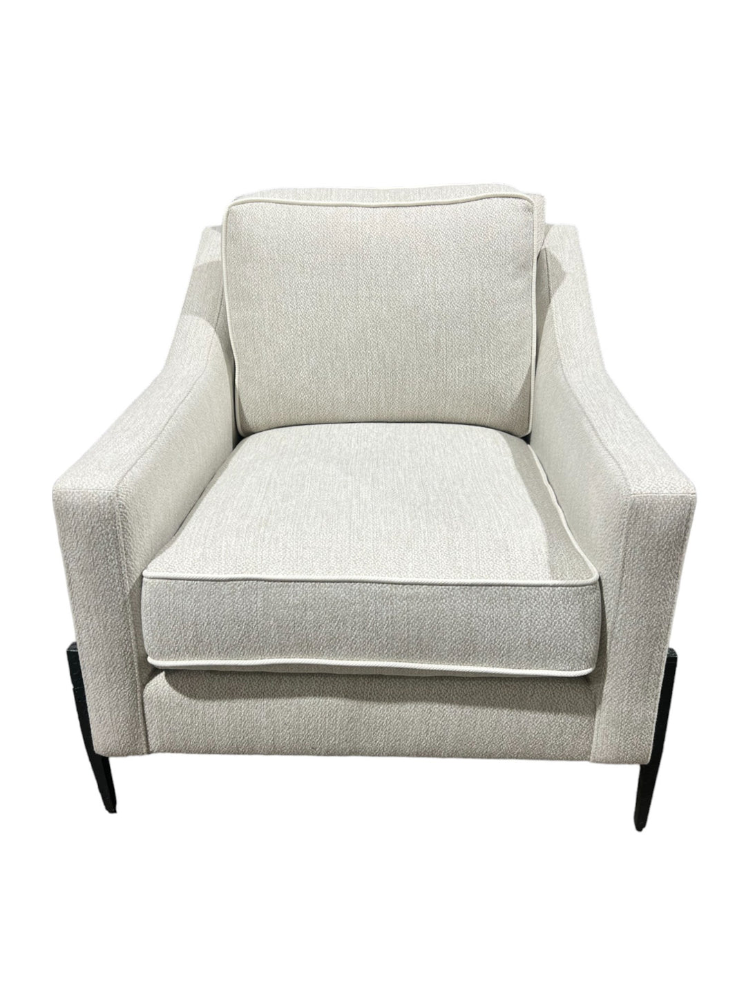Fabric Chair with Leather Welt